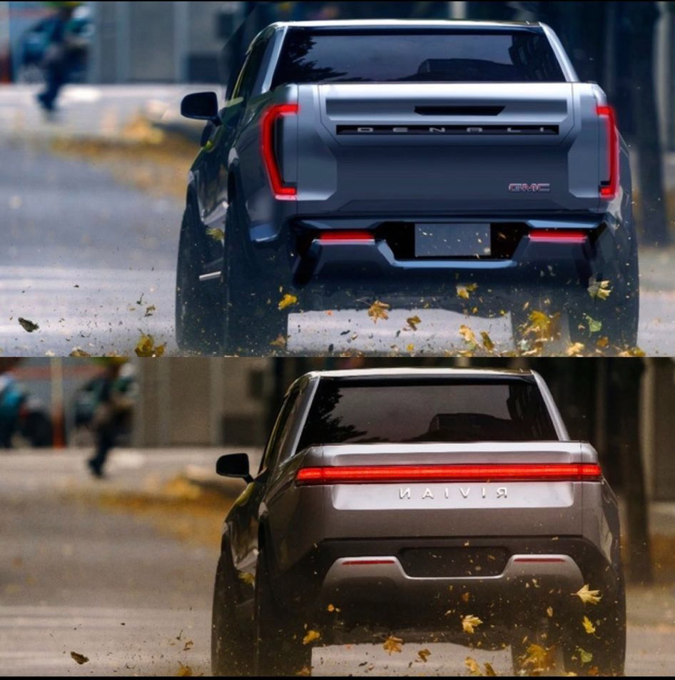 Projekt nowej Sierry Denali EV jest silnie inspirowany Rivianem R1T, a ...